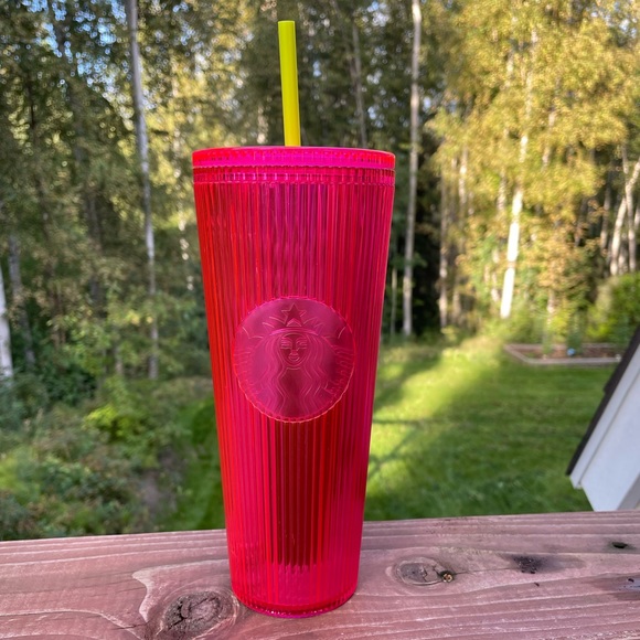 Starbucks | Kitchen | Pleated Magenta Starbucks Cold Cup | Poshmark